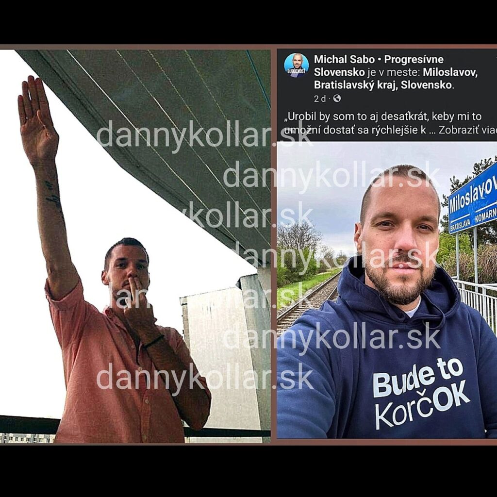 Bombic zverejnil fotografiu hajlujúceho poslanca Michala Saba z hnutia ...
