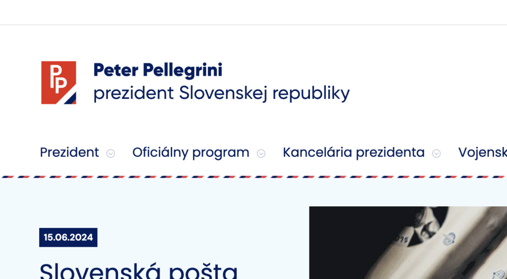 Na oficiálnej webovej stránke prezidenta Slovenskej republiky nahradilo štandardu logo Petra ...